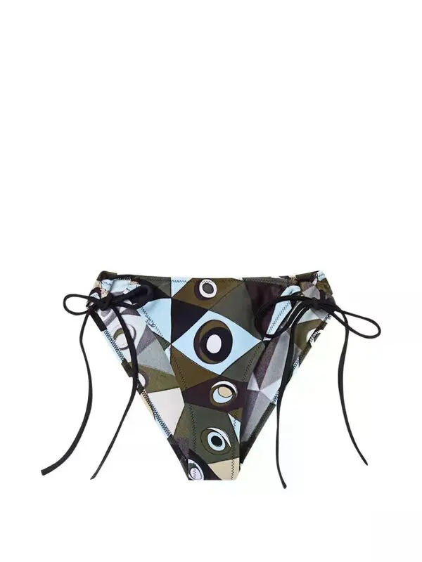 Emilio Pucci Occhi Print Adjustable Bikini Bottoms - Green