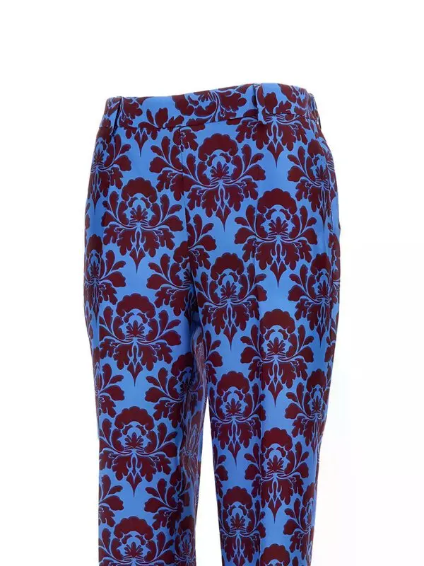 Alberto Biani Silk Floral Print Trousers