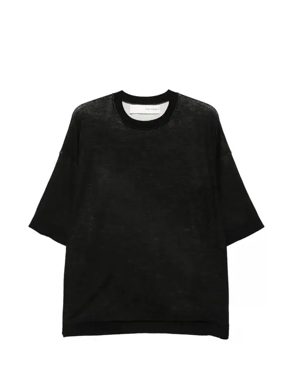 Isabel Benenato Short-sleeve Crew-neck Sweater
