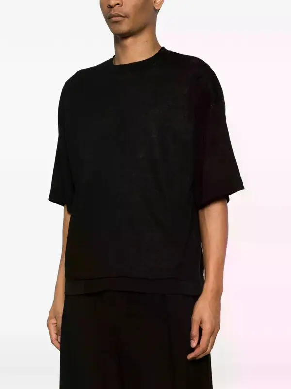 Isabel Benenato Short-sleeve Crew-neck Sweater