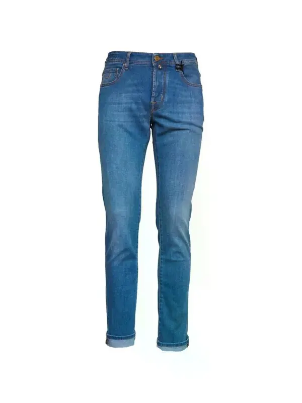 Jacob Cohen Logo Button Five-pocket Jeans - Blue