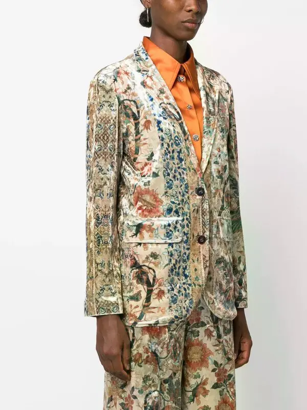 PIERRE-LOUIS MASCIA Floral Print Single-breasted Blazer