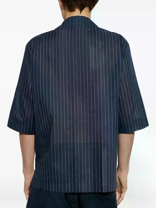 Balmain Pinstripe V-neck T-shirt