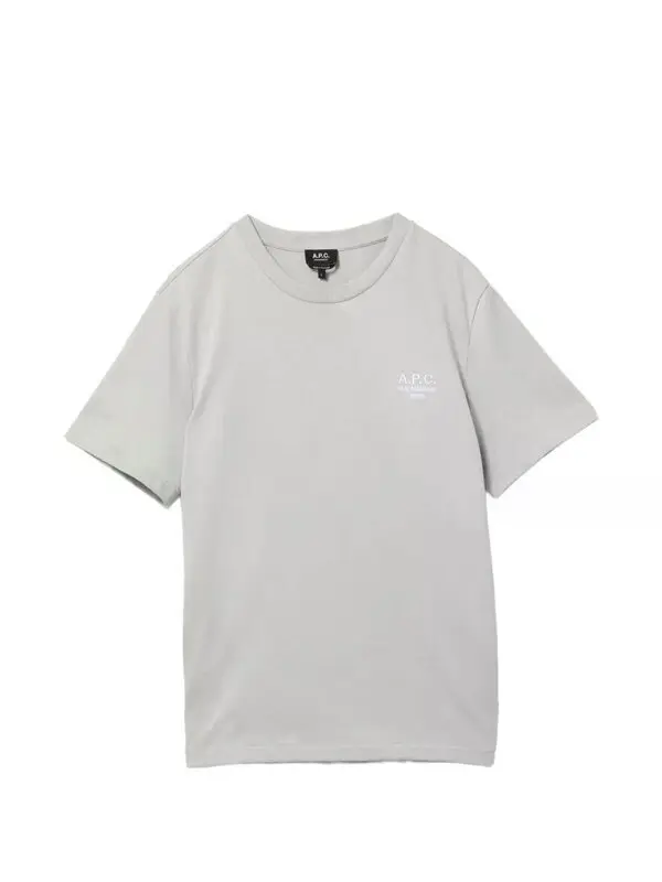 A.p.c. Logo Embroidered T-shirt - Grey