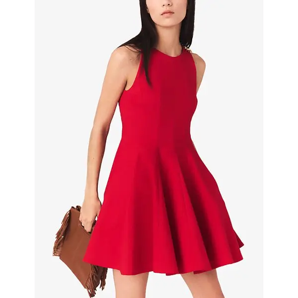 Maje Sleeveless Flared Mini Dress
