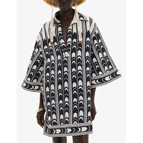 MALINA Abstract-print Woven Mini Dress