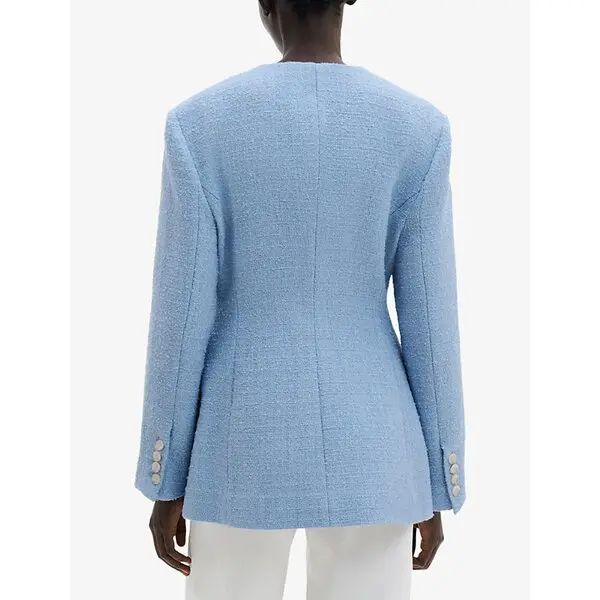 MALINA Carol Fitted Wool-blend Blazer - Sky