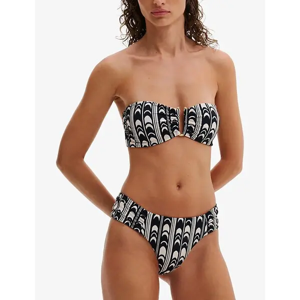 MALINA Abstract-print Bandeau Bikini Top