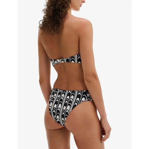 MALINA Abstract-print Bandeau Bikini Top