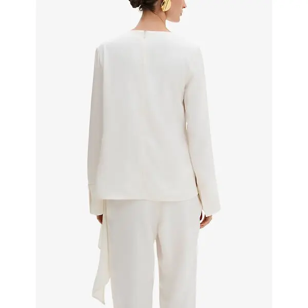 MALINA Melandi Draped Satin Blouse
