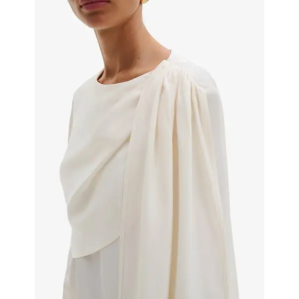 MALINA Melandi Draped Satin Blouse