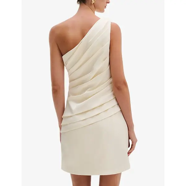 MALINA Nelly Draped One-shoulder Mini Dress