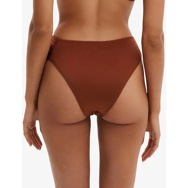 MALINA High-rise Bikini Bottoms With Ruched Sides