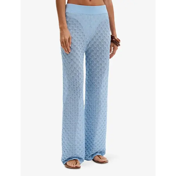 MALINA Alissa Wide-leg Knitted Trousers