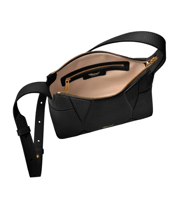 Chopard Grained Calfskin Diamond Cross-body Bag - Black