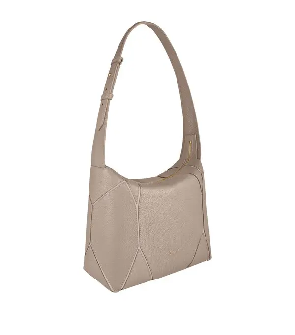 Chopard Grained Calfskin Diamond Shoulder Bag - Grey