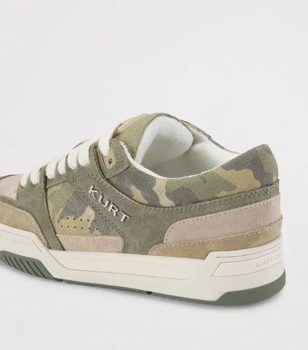 Kurt Geiger Hatton Camouflage Print Leather And Suede Lace-up Sneakers