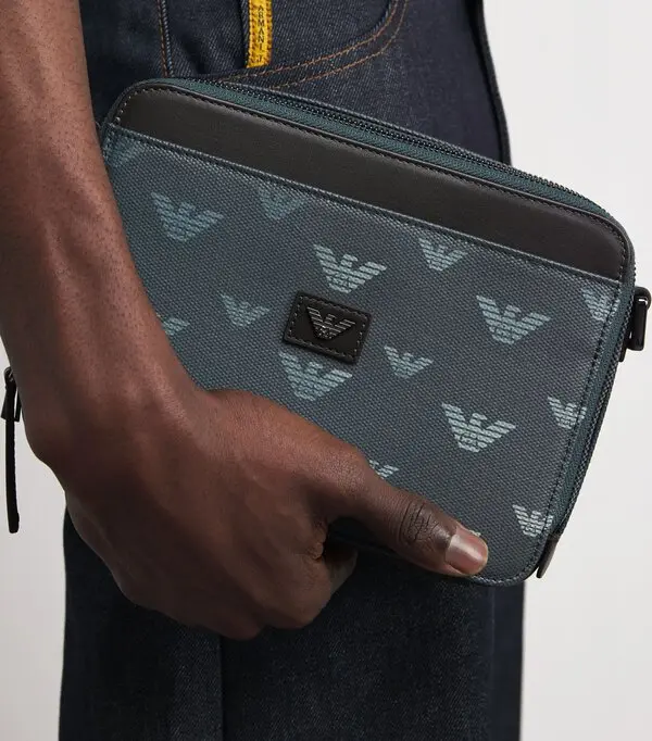 Emporio Armani Coated Canvas Eagle Cross-body Bag