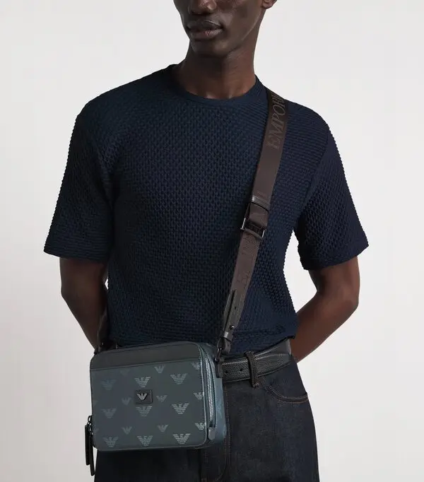 Emporio Armani Coated Canvas Eagle Cross-body Bag