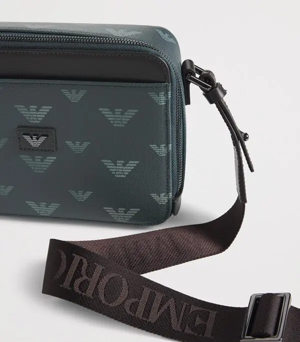 Emporio Armani Coated Canvas Eagle Cross-body Bag