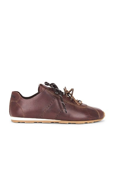 Miu Miu Plume Vitello Old Sneaker - Caffe