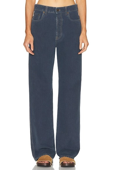 Miu Miu Wide Leg Denim Trousers - Bleu