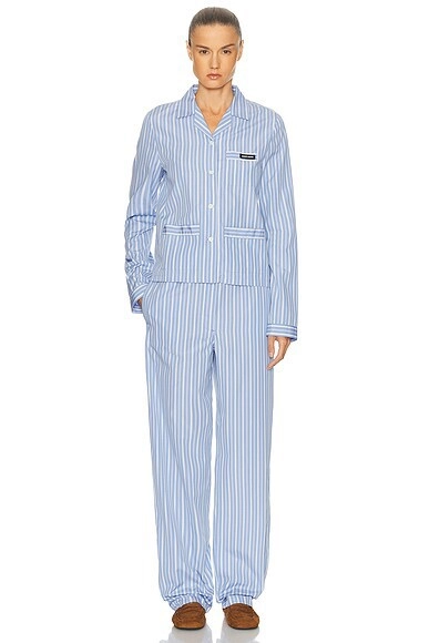 Miu Miu Striped Cotton Poplin Shirt