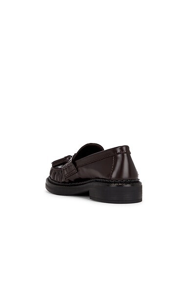 Miu Miu Leather Loafer With Tassel Detail - Moro