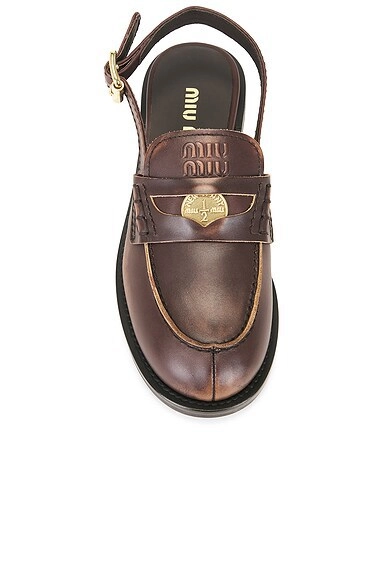 Miu Miu Penny Loafer Slingback - Ebano