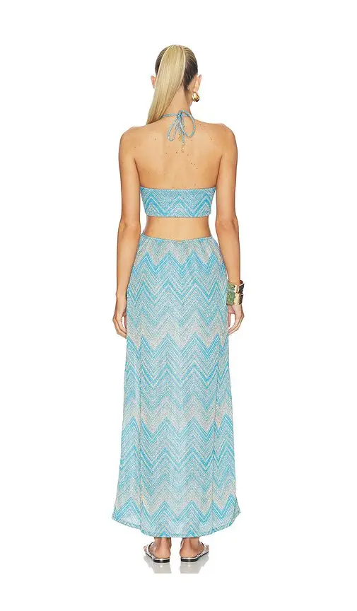 Luli Fama Double Loop Bandeau Long Dress