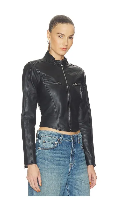 GRLFRND Danica Leather Racer Jacket