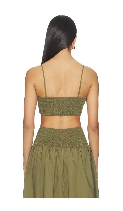 Susana Monaco X Revolve Poplin Crop String Top - Olive