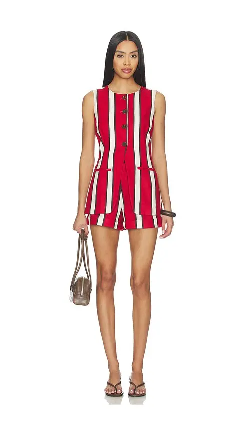 SIMONMILLER Del Mar Linen Vest - Red