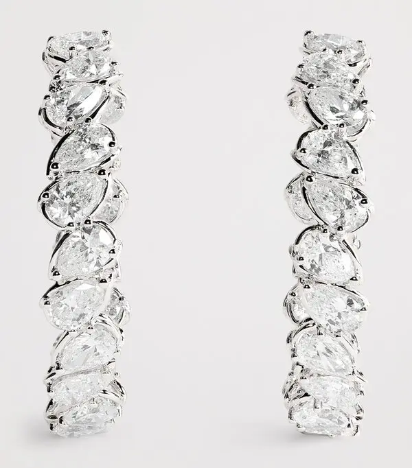 Harrods 18kt Gold Diamond Hoop Earrings