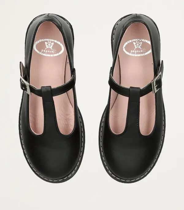 PAPOUELLI Leather Martha Mary Jane Shoes