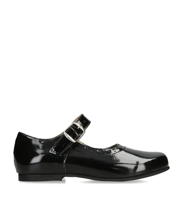 PAPOUELLI Millie Leather Mary Jane Shoes - Black