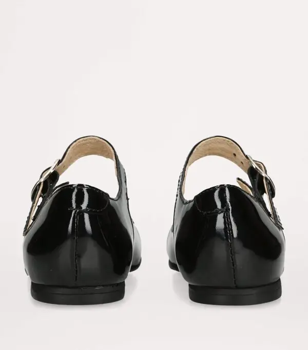 PAPOUELLI Millie Leather Mary Jane Shoes - Black