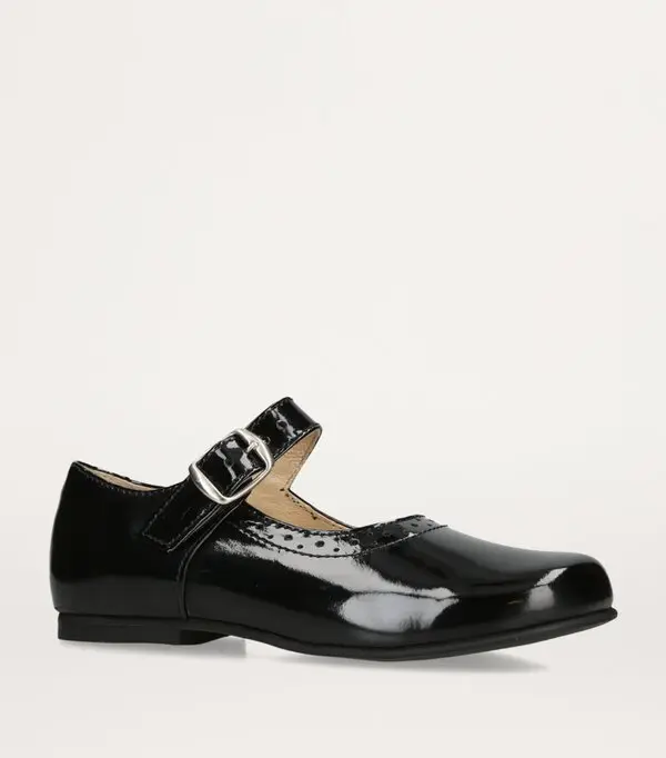 PAPOUELLI Millie Leather Mary Jane Shoes - Black