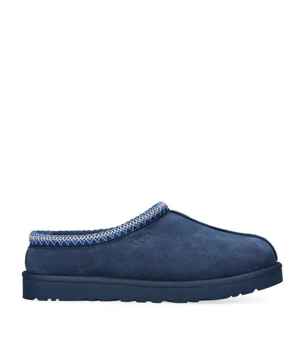 UGG Tasman Suede Shearling Lined Slippers - Navy