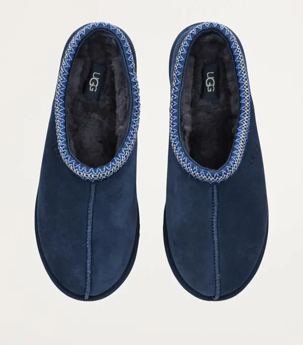 UGG Tasman Suede Shearling Lined Slippers - Navy
