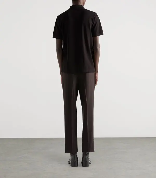 Prada Cotton Piqué Polo Shirt - Black