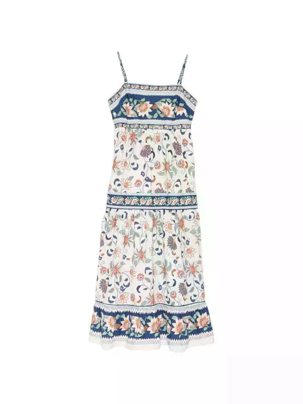 Farm Rio Floral Tapestry Midi Dress - Neutrals