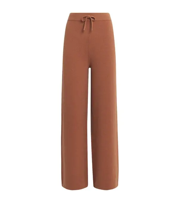 YVES SALOMON Merino Wool Straight Trousers - Red