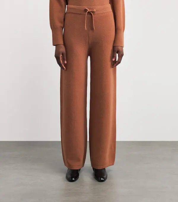 YVES SALOMON Merino Wool Straight Trousers - Red