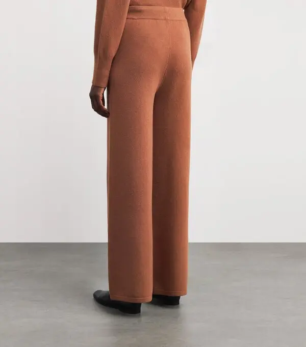 YVES SALOMON Merino Wool Straight Trousers - Red