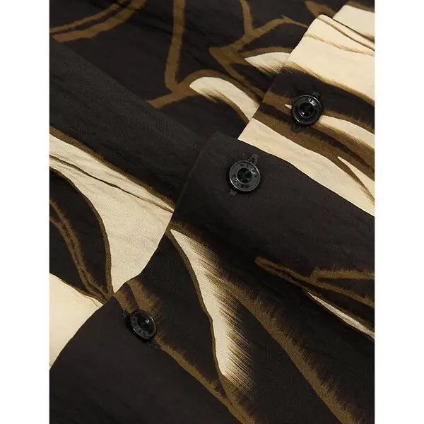 REISS Paloma Floral-print Woven Shirt - Black