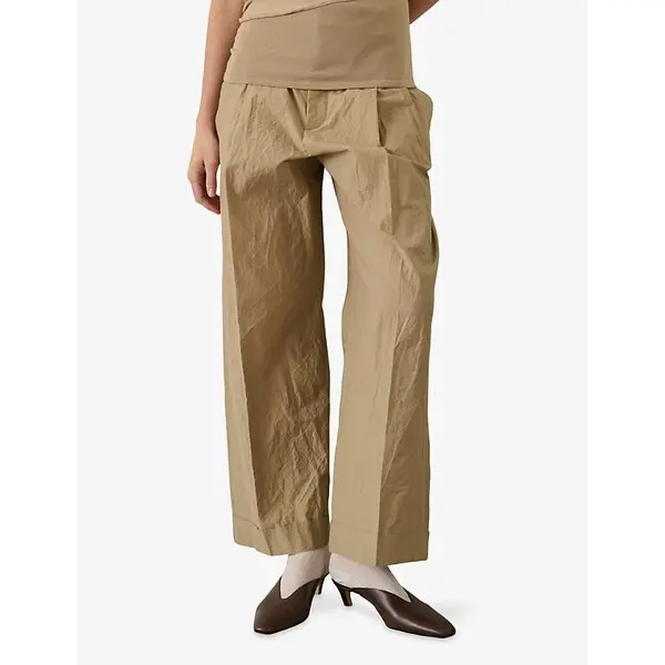 Soeur Watson Wide-leg High-rise Cotton Trousers
