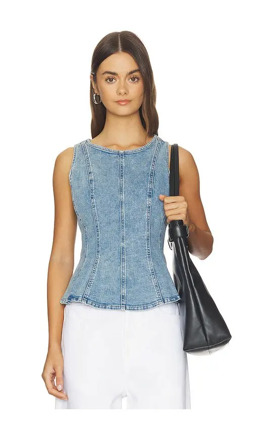 LEVI'S Leighton Peplum Top - Blue