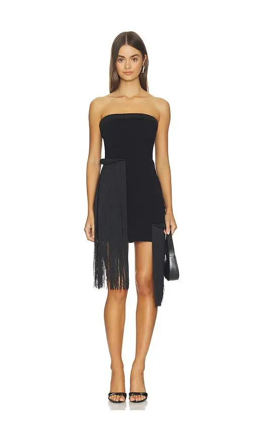 ET OCHS Suki Knit Mini Dress With Tassel Trim - Black