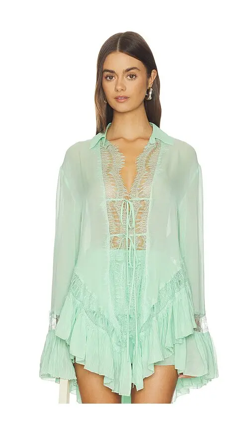Blumarine Georgette Lace Top